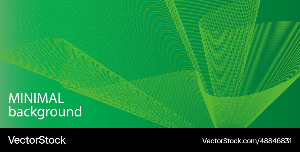 Abstract green banner template minimal wavy line Vector Image
