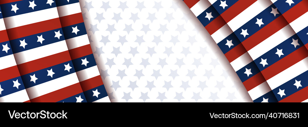 American blue and red banner background template Vector Image