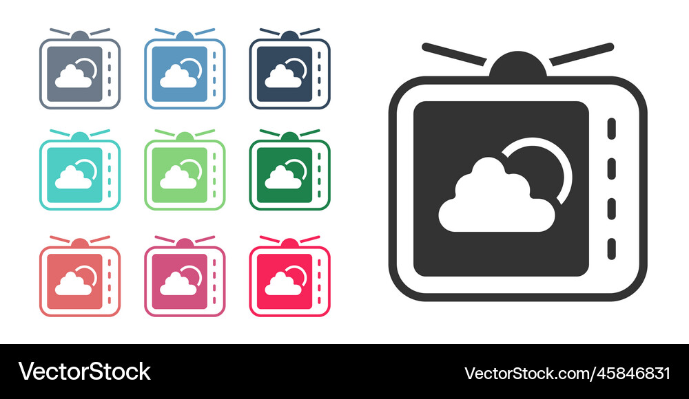 Black weather forecast icon isolated on white Vector Image