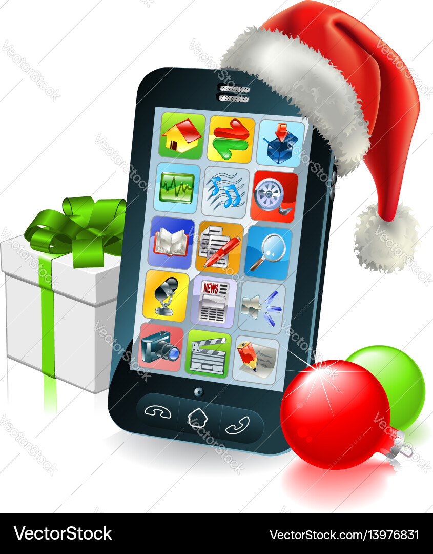 Christmas mobile phone Royalty Free Vector Image