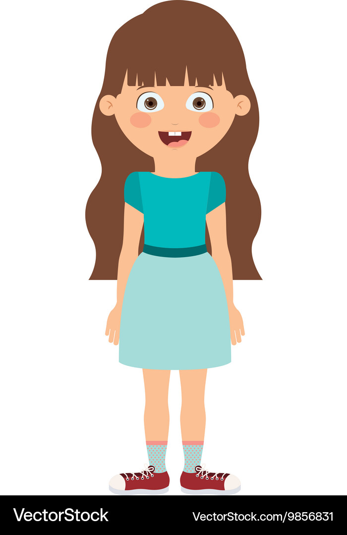 Girl standing in front isolated icon design Vector Image