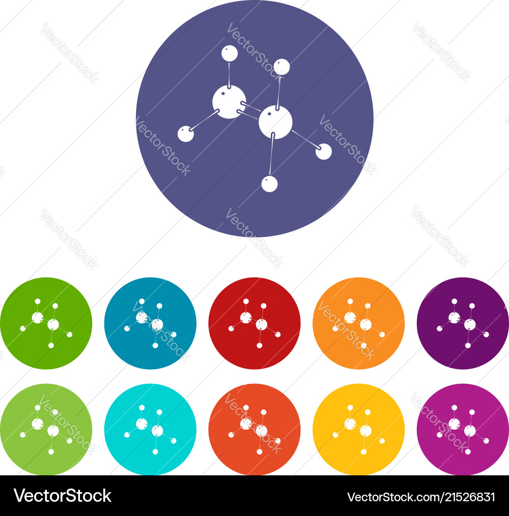 Glycine icons set color Royalty Free Vector Image