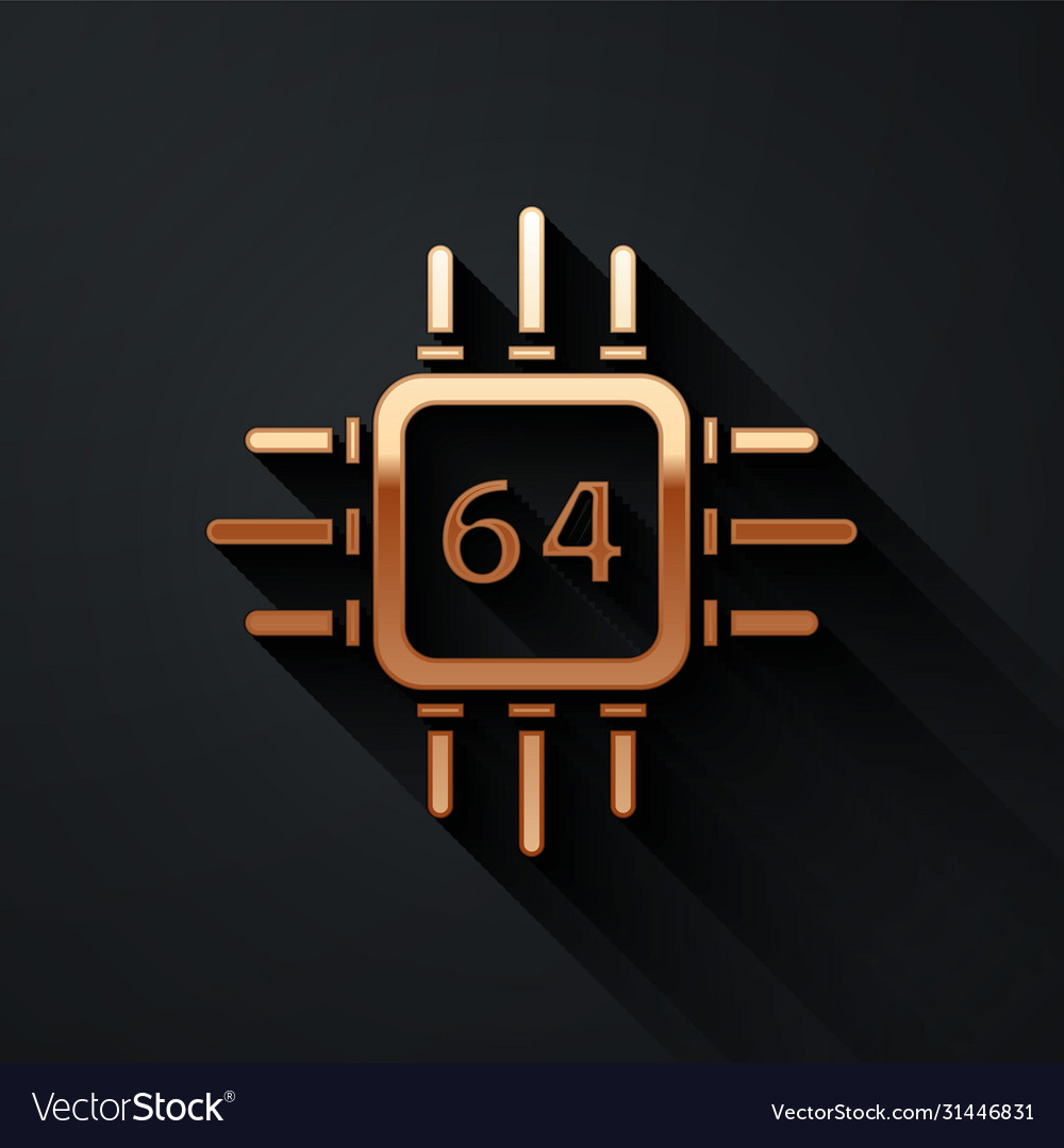 Gold computer processor with microcircuits cpu Vector Image