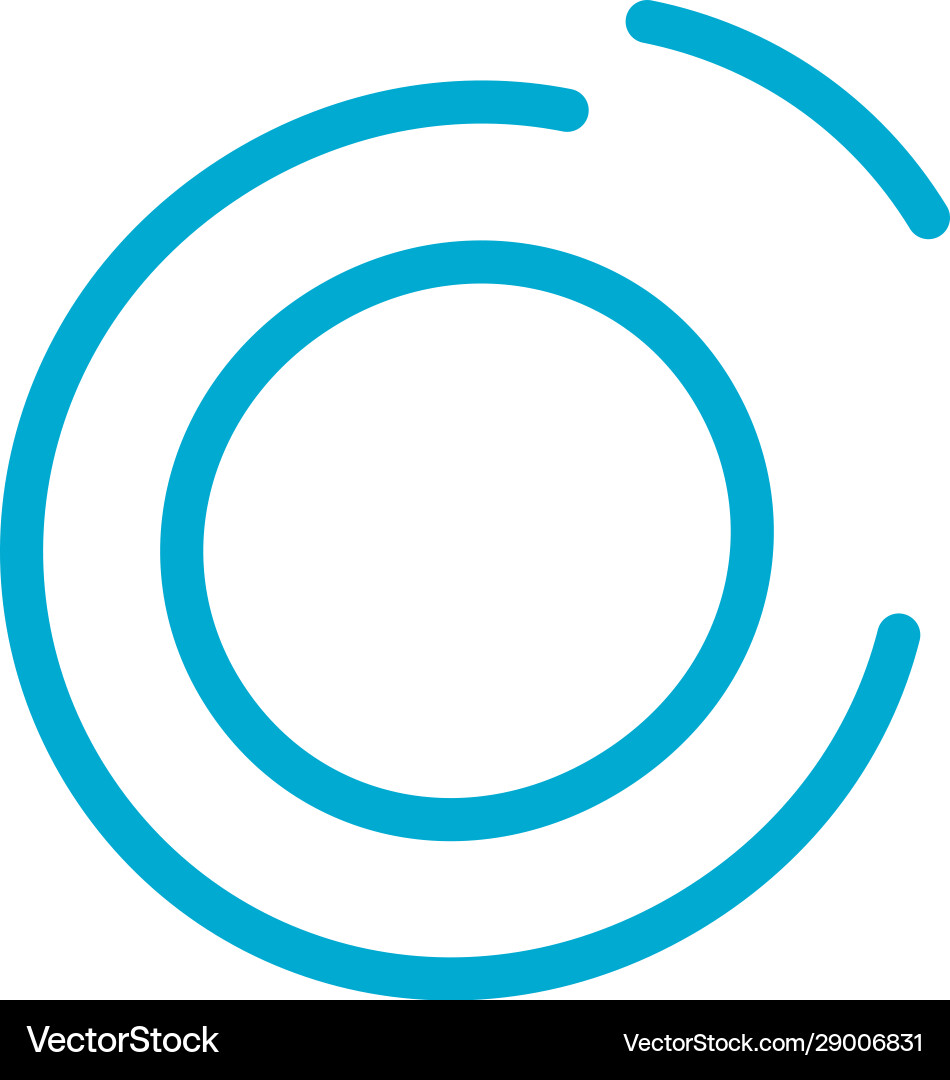 Linear geometric outline alphabet letter o Vector Image