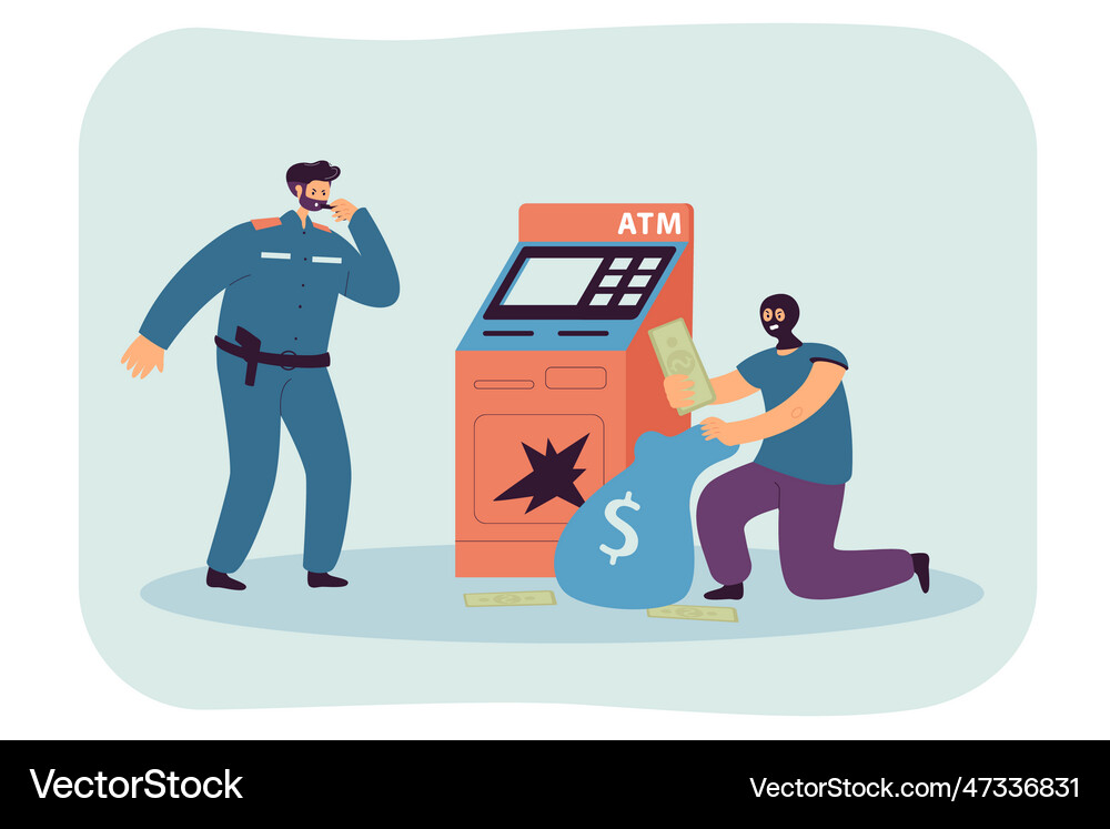 Police officer character threatening criminal Vector Image