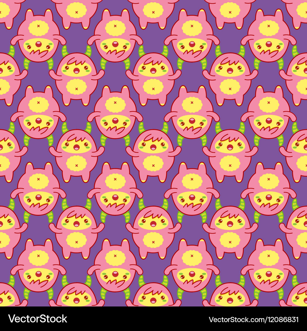 Seamless pattern with cute yeti Royalty Free Vector Image