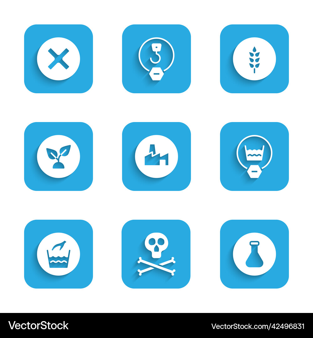 Set factory production bones and skull warning Vector Image