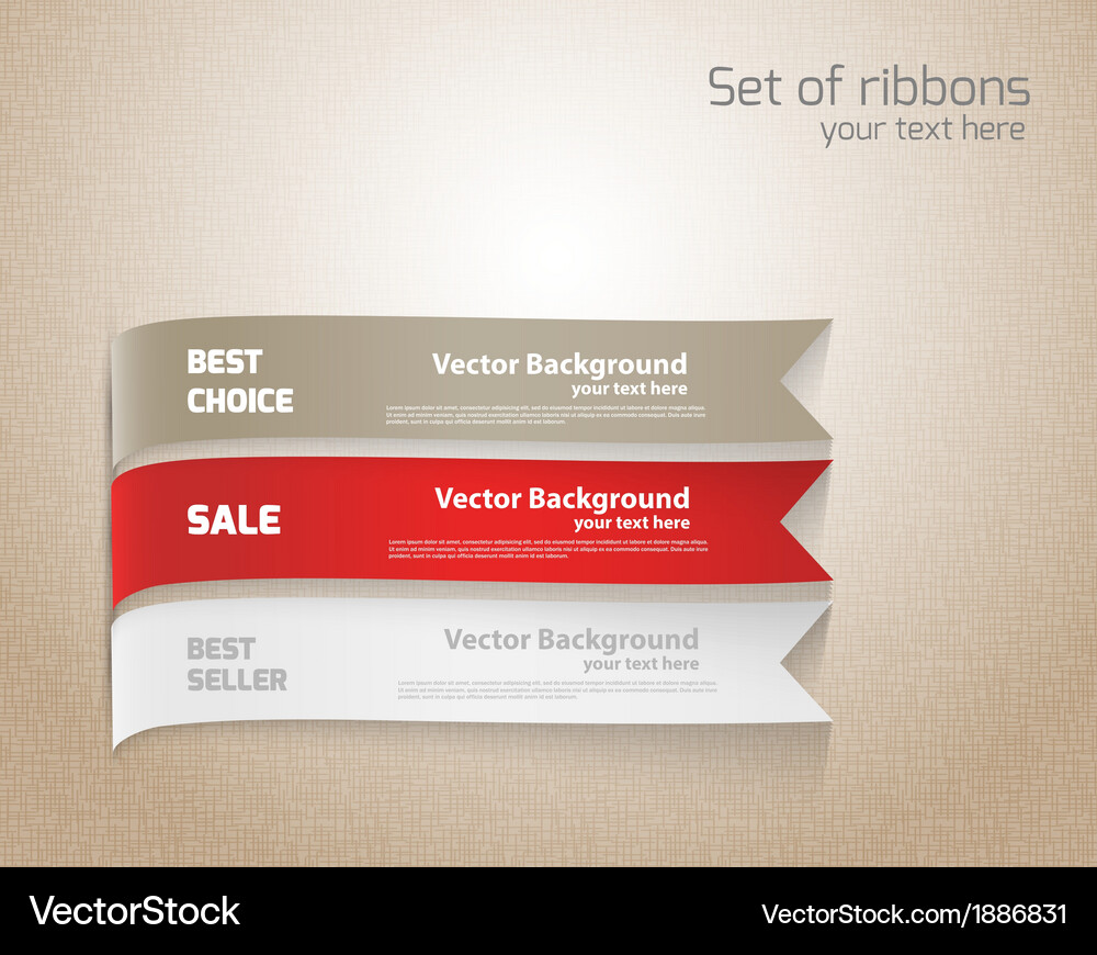 Set of ribbons Royalty Free Vector Image - VectorStock