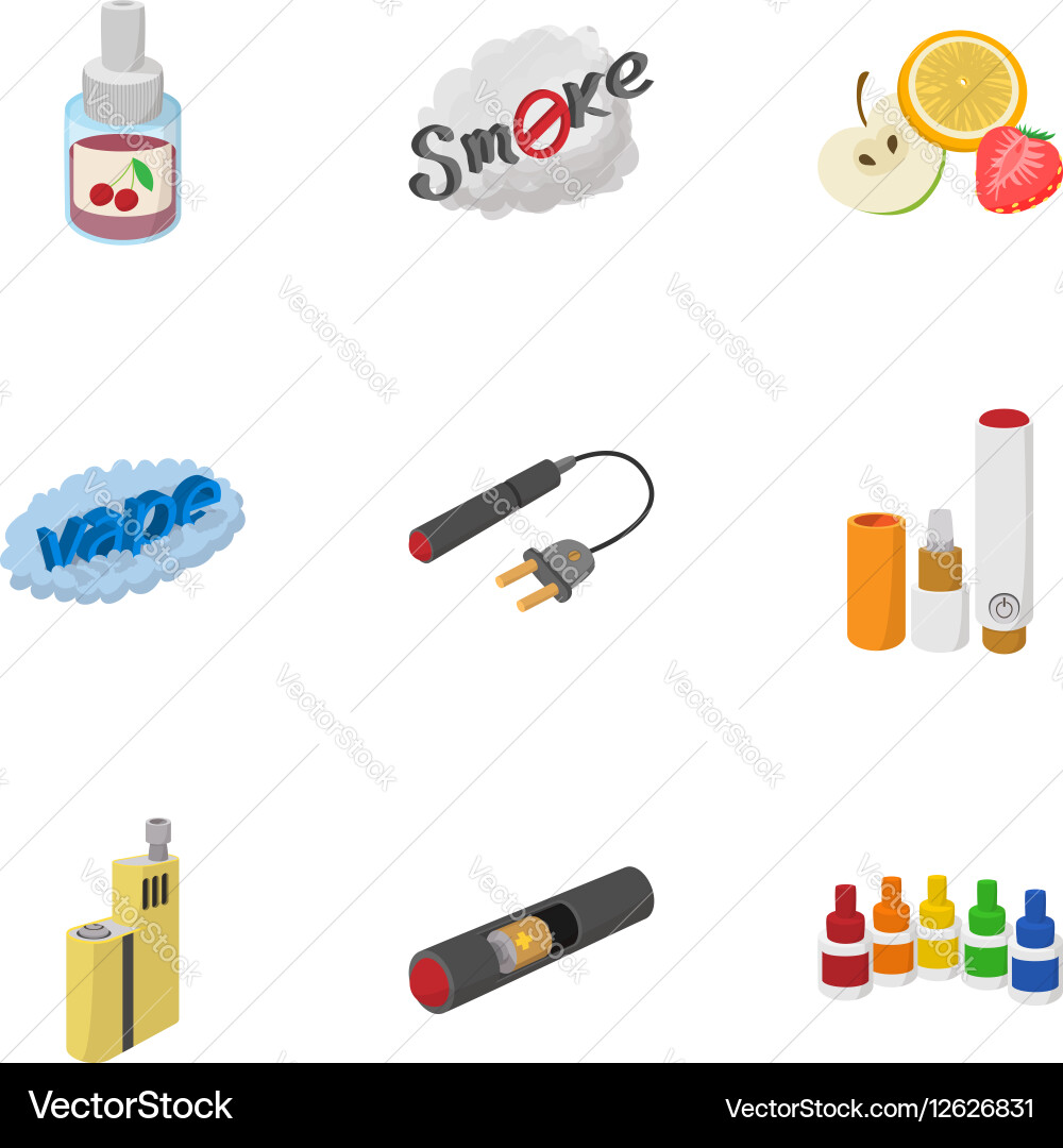 Smoking icons set cartoon style Royalty Free Vector Image