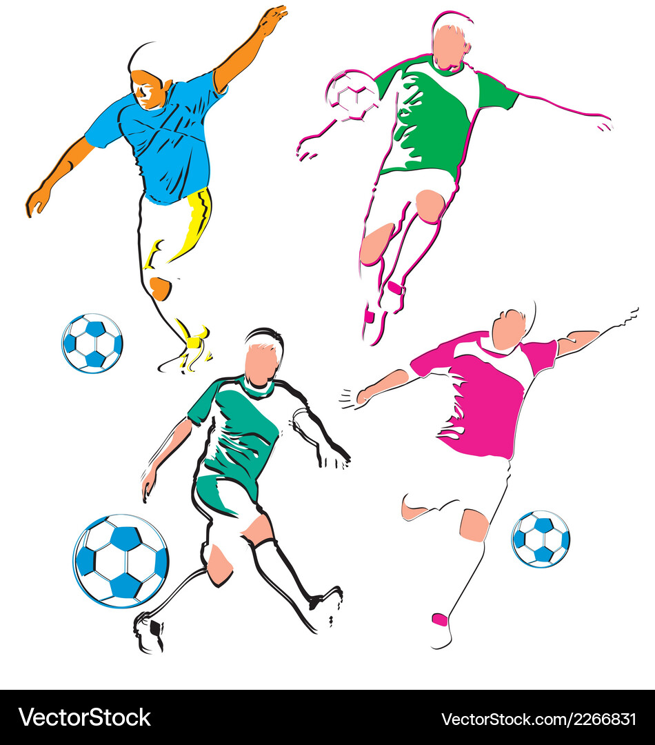 Soccer Player Action Shot Royalty Free Vector Image