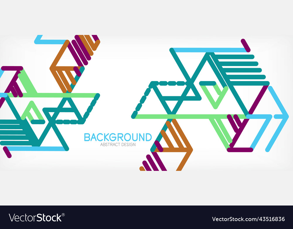 Abstract background color lines on white Vector Image