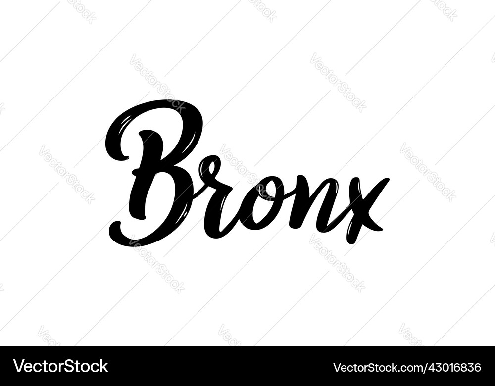 Bronx lettering handwritten country name design Vector Image