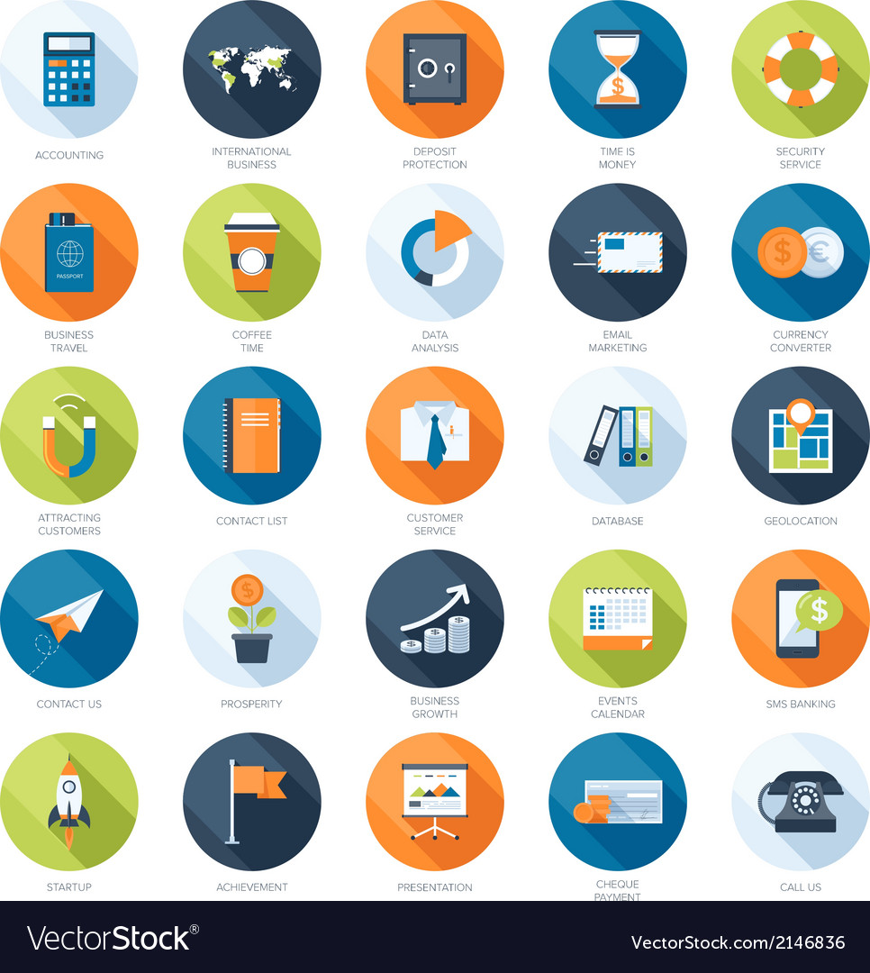 Business icons Royalty Free Vector Image - VectorStock