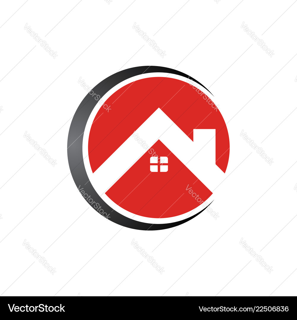 Circle real estate home logo template design Vector Image