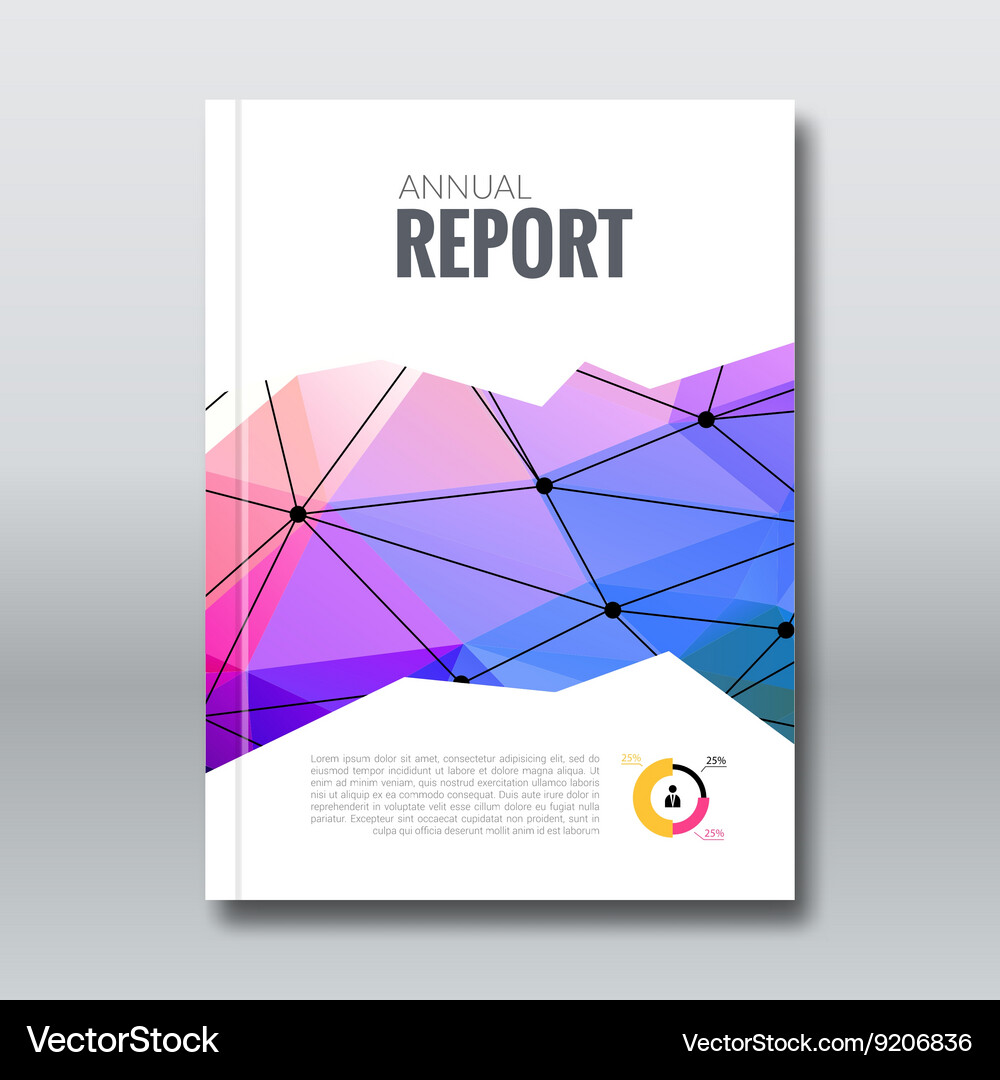 Cover report business colorful triangle polygonal Vector Image