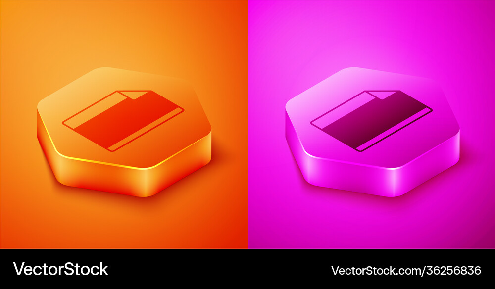 Isometric paper adhesive sticker with curved Vector Image