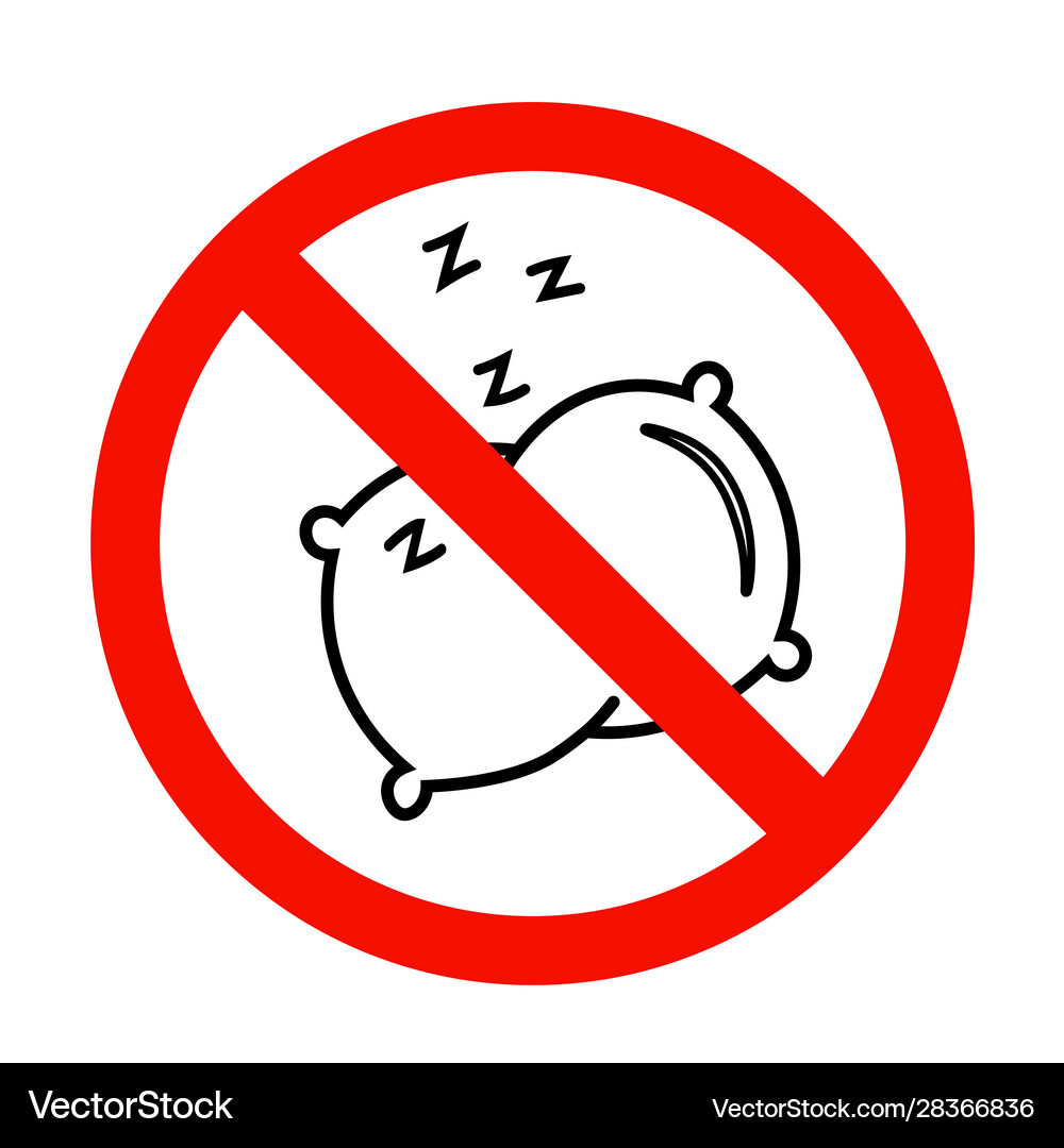 No sleep icon in flat style pillow symbol Vector Image