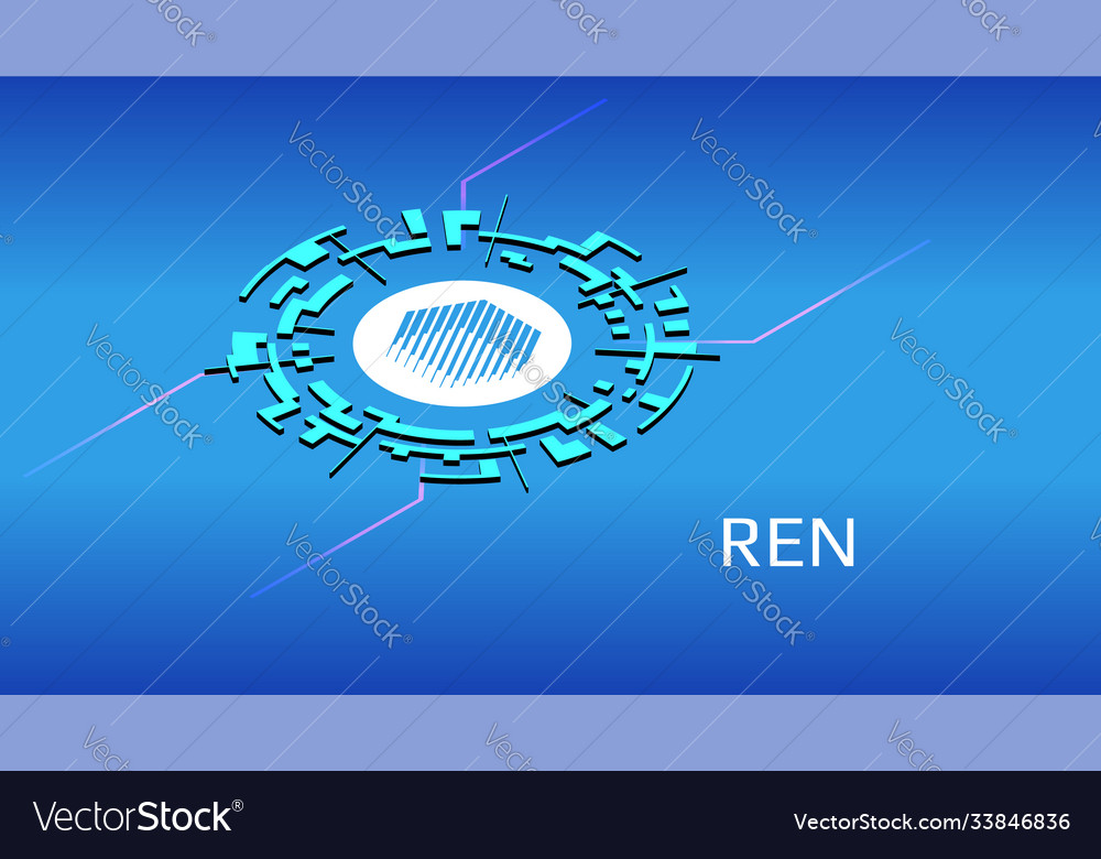 Ren isometric token symbol defi project Royalty Free Vector Ren isometric token symbol defi project Royalty Free Vector