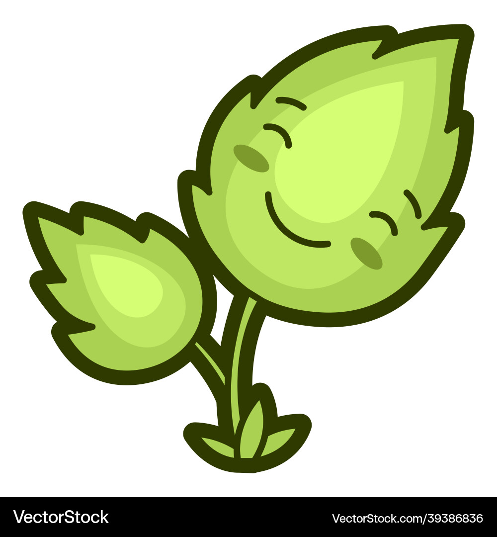 Sprout in cartoon style cute Royalty Free Vector Image