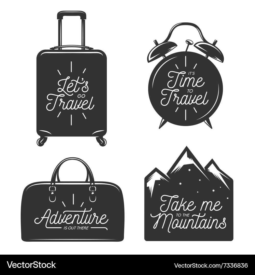 Travel typography set of design elements Vector Image
