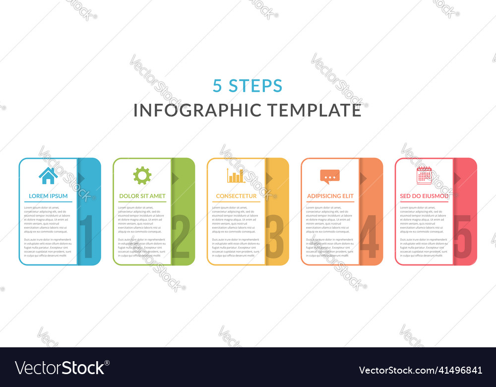 5 steps - infographic template Royalty Free Vector Image