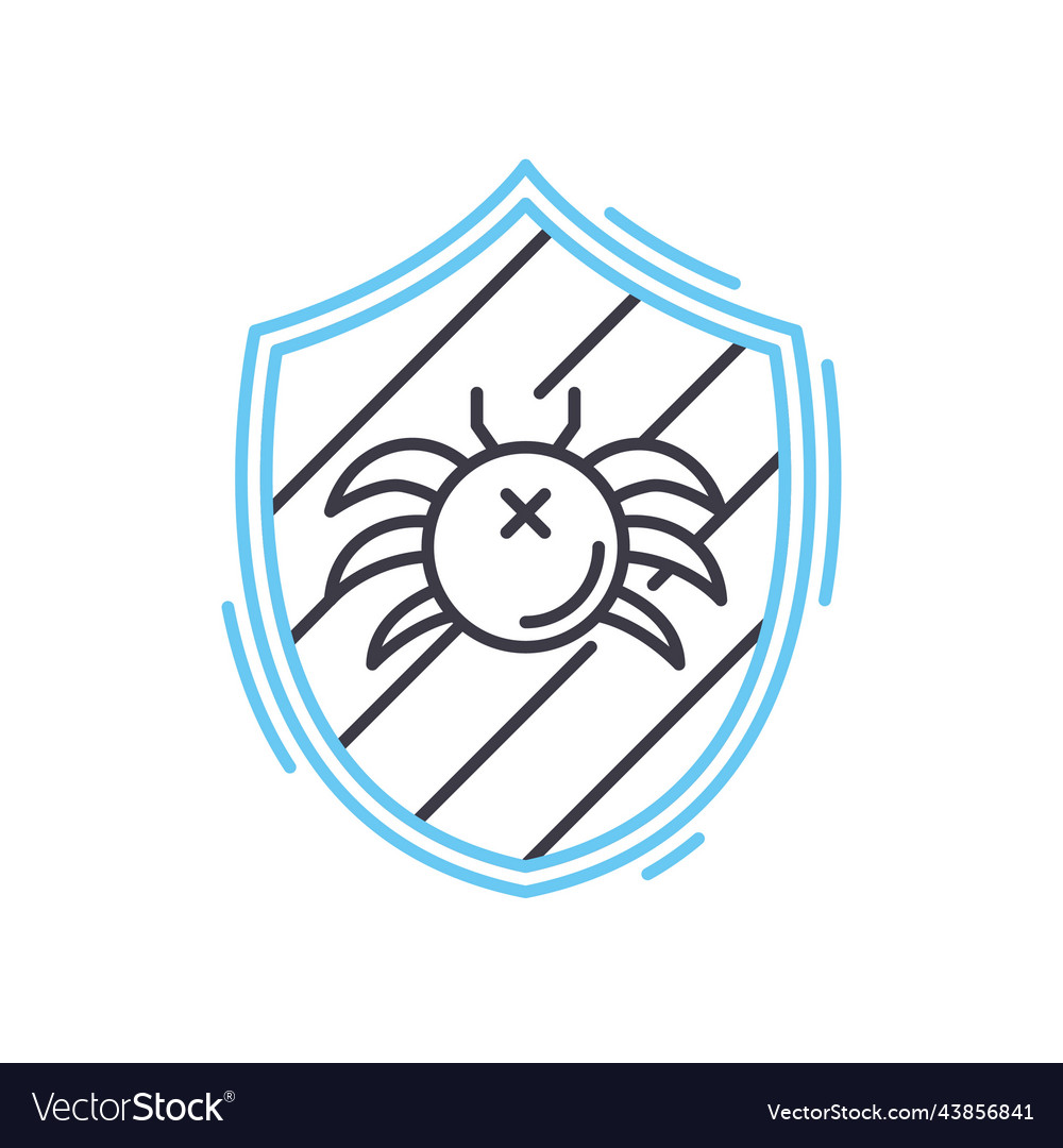 Bug Line Icon Outline Symbol Royalty Free Vector Image