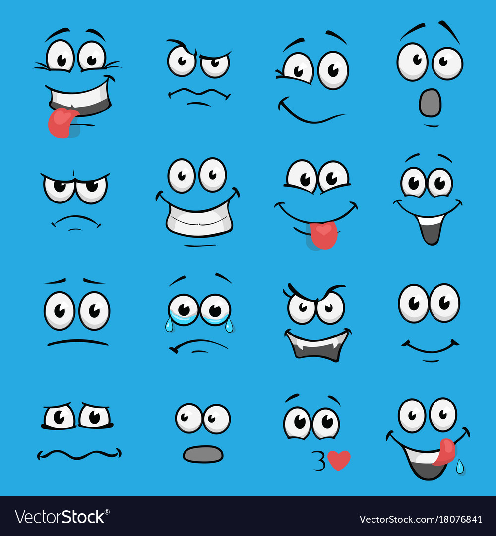 Cartoon faces set Royalty Free Vector Image - VectorStock