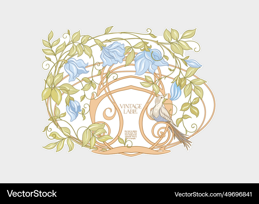 Fantasy flowers and bird decorative Royalty Free Vector