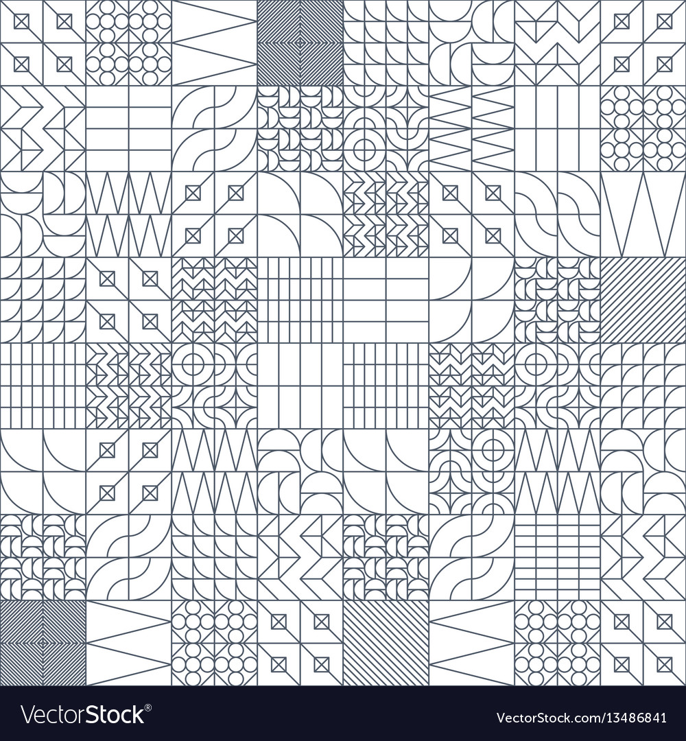 Geometric tiles linear seamless pattern Royalty Free Vector