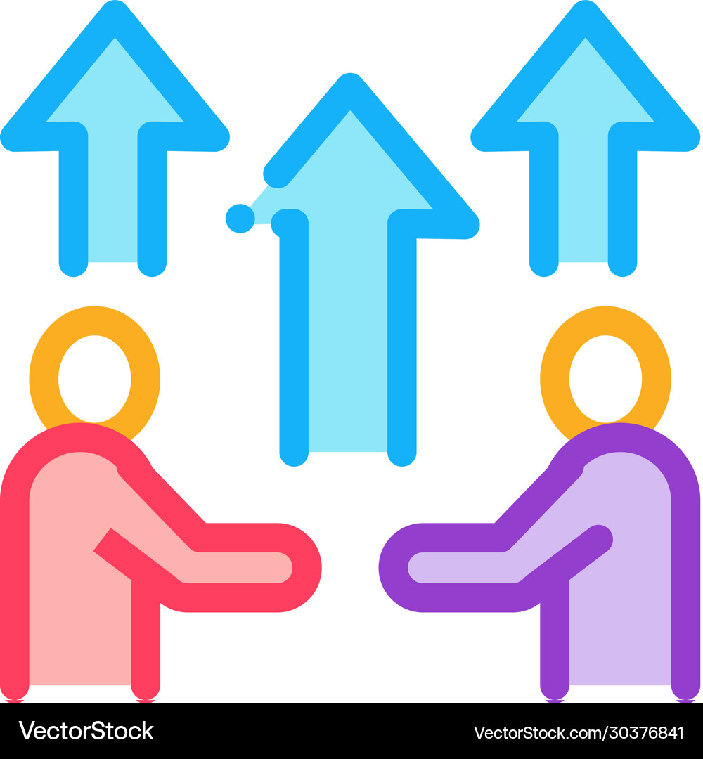 Growing up business icon outline Royalty Free Vector Image
