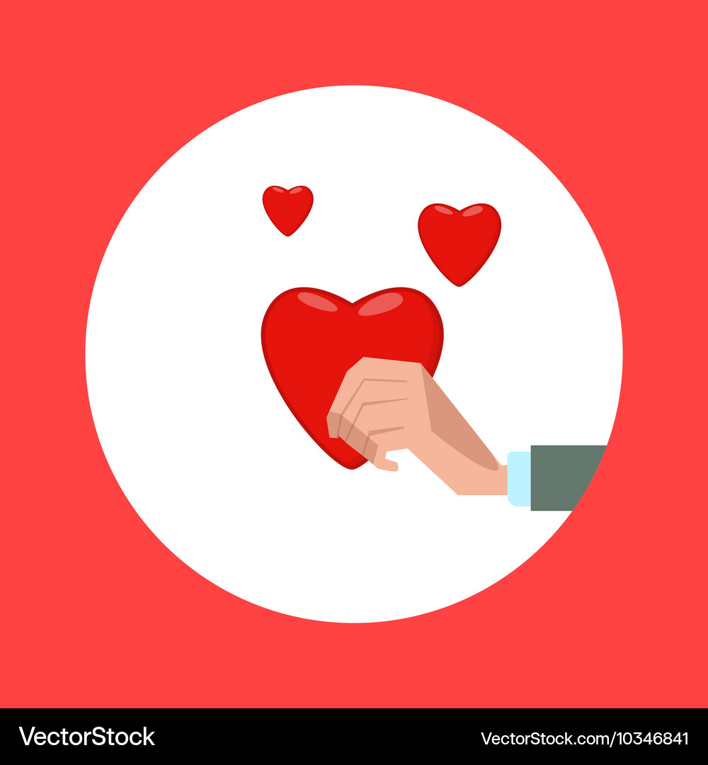 Hand hold red heart cartoon Royalty Free Vector Image