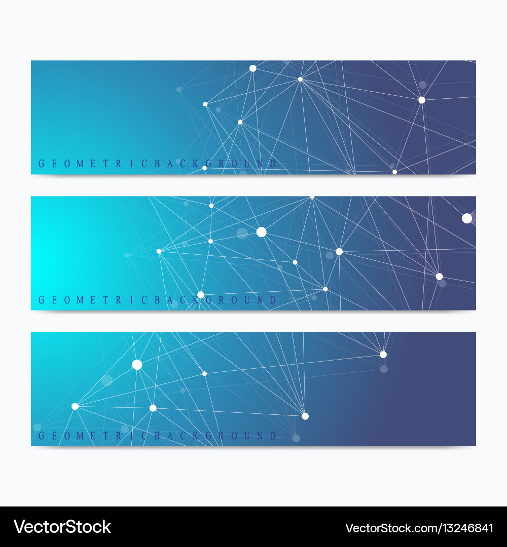 Modern set of banners geometric abstract Vector Image