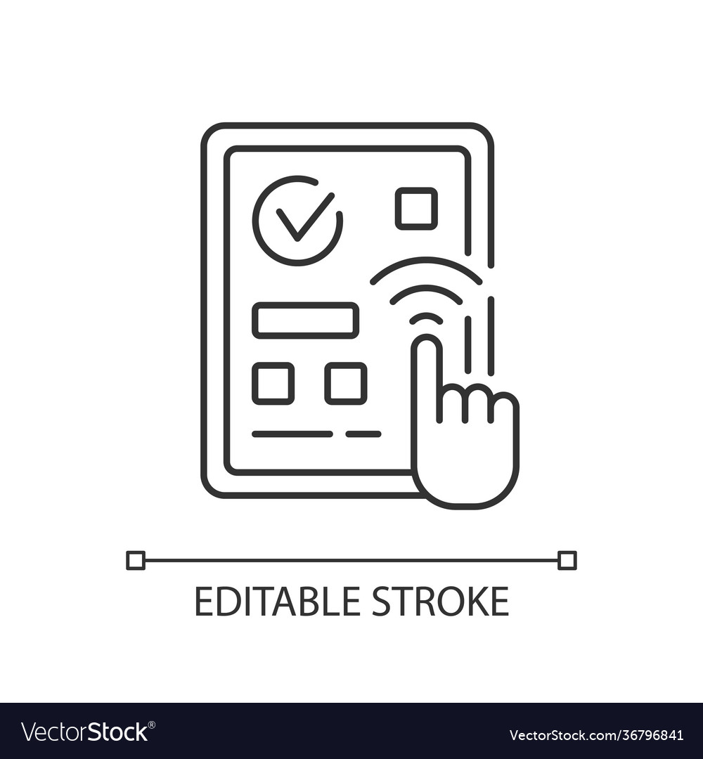 Predictive touch technology linear icon Royalty Free Vector