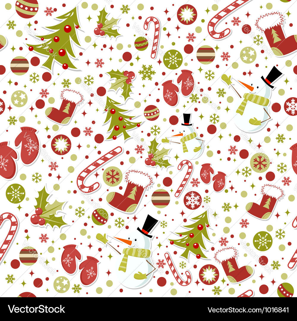 Seamless pattern with christmas elements Vector Image