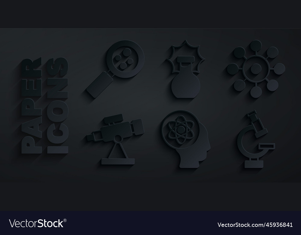 Set atom virus telescope microscope explosion Vector Image Set atom virus telescope microscope explosion Vector Image