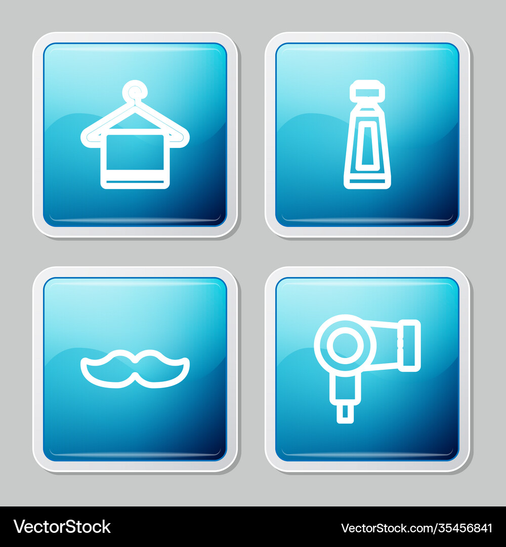 Set line towel on a hanger cream or lotion Vector Image