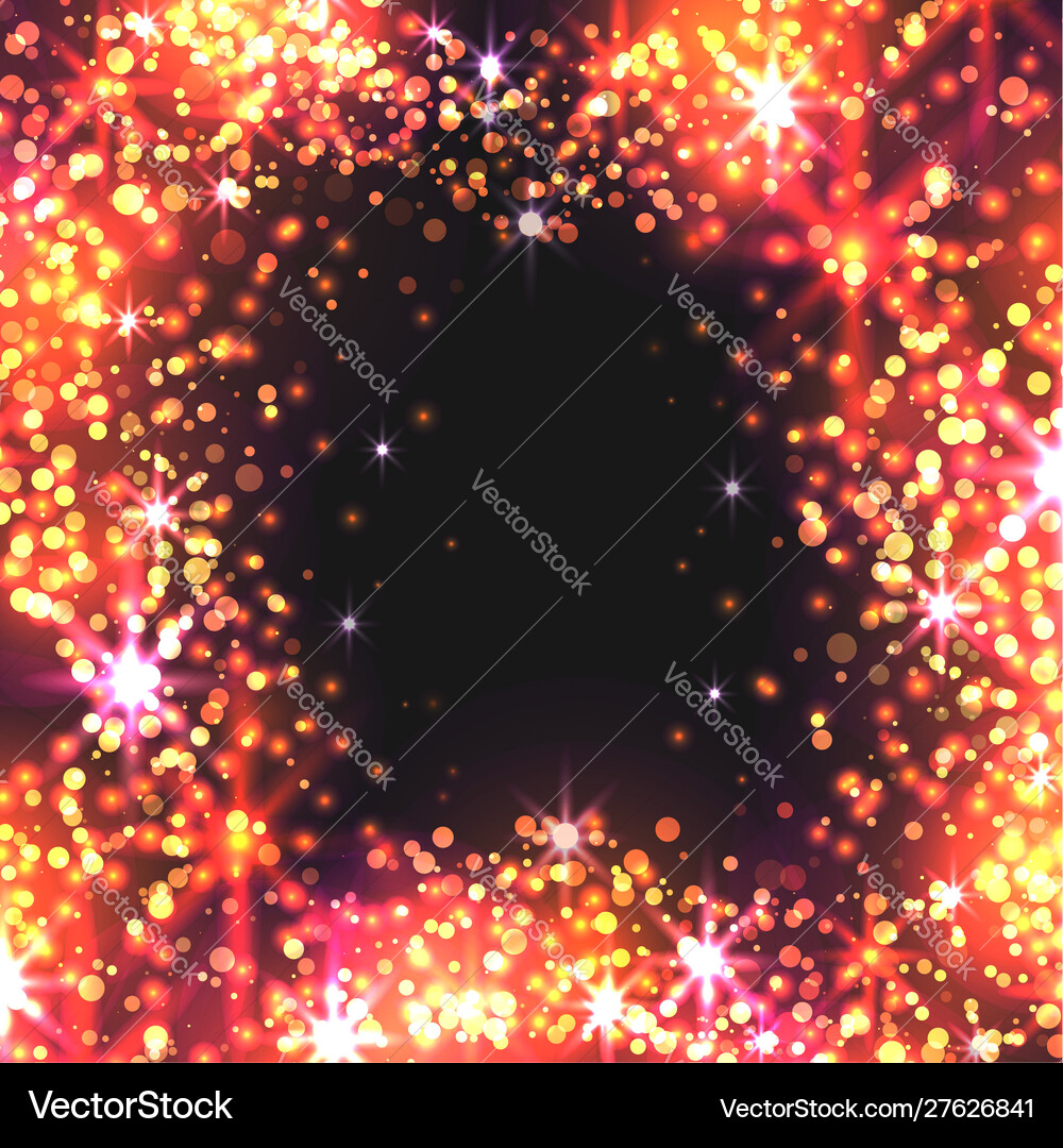 Square luxury card with sparkles and sparks Vector Image