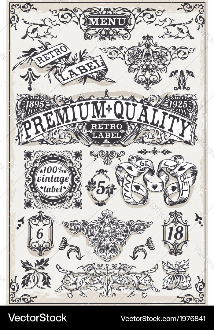 Vintage hand drawn graphic banners and labels Vector Image