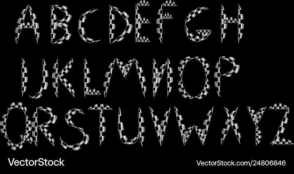 Alphabet letters made from metal chain Royalty Free Vector