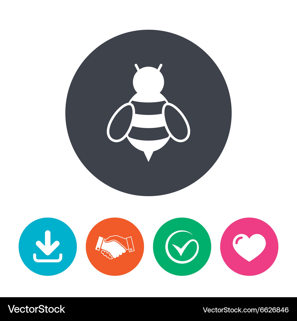 Bee sign icon honeybee or apis symbol Royalty Free Vector