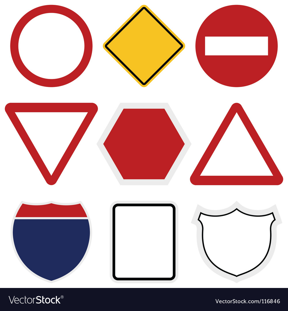 Collection of Road Signs Royalty Free Vector Image