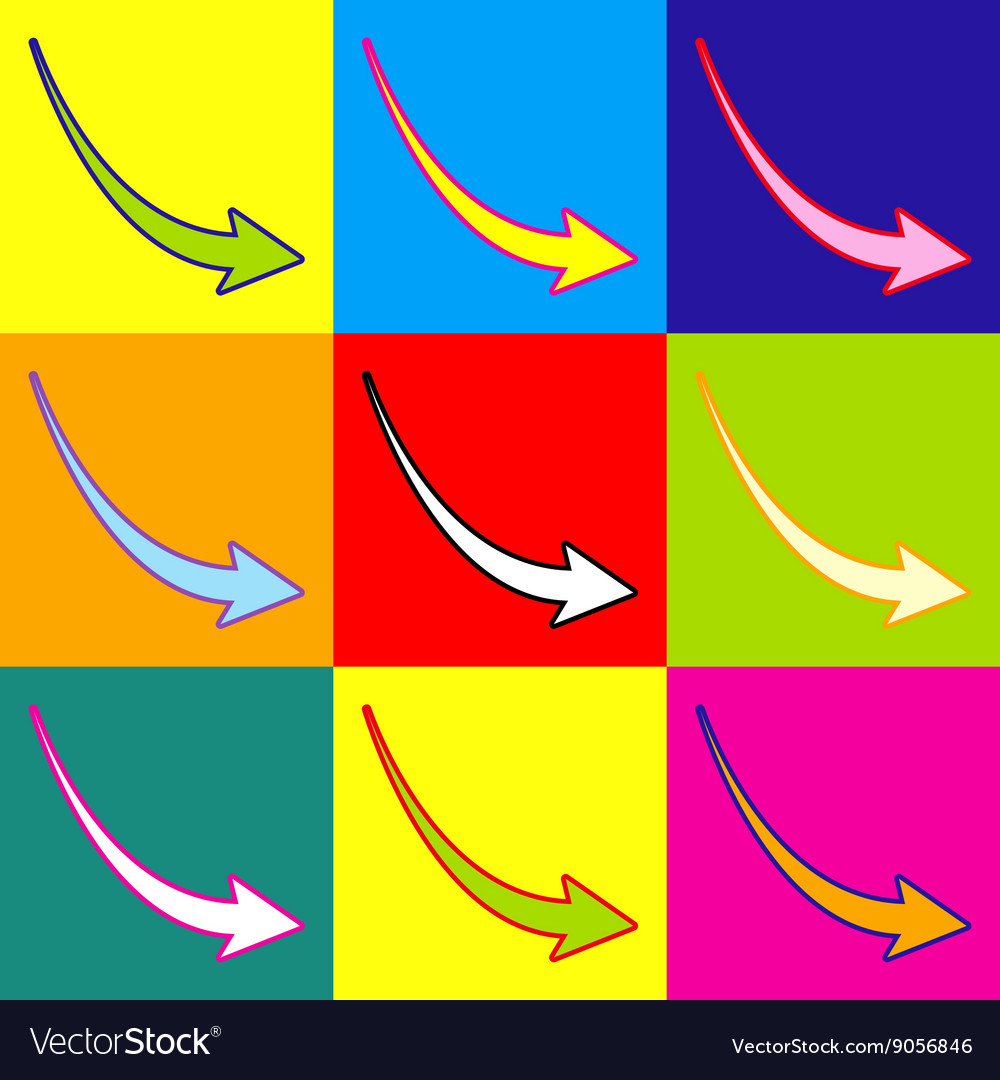 Declining arrow sign Royalty Free Vector Image