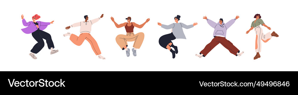 Excited People Jumping