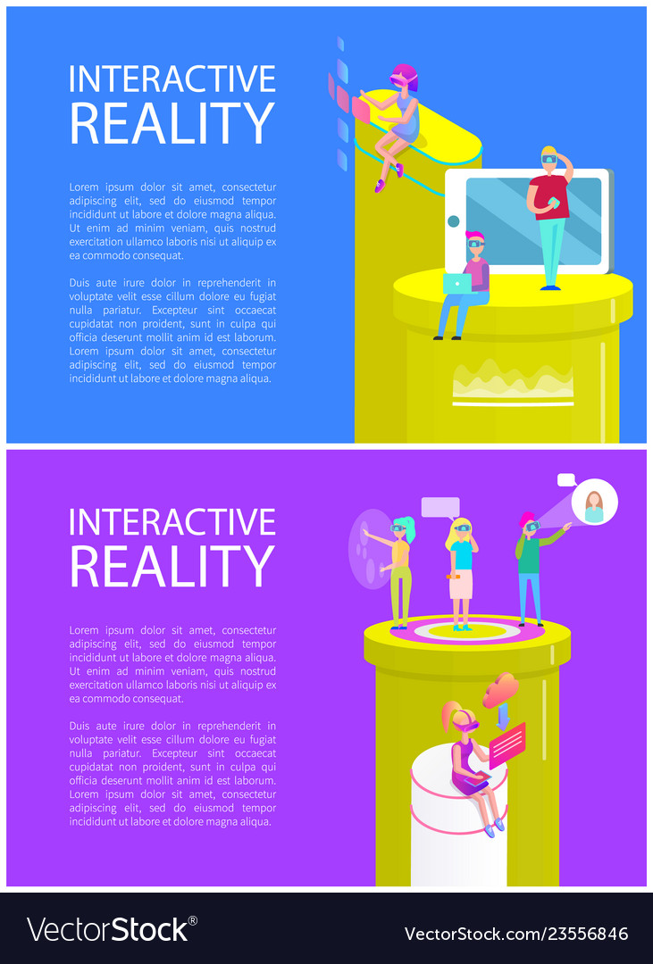 Interactive virtual reality Royalty Free Vector Image