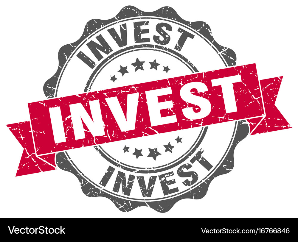 Invest stamp sign seal Royalty Free Vector Image