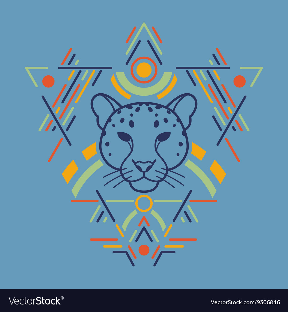 Leopard head in frame Royalty Free Vector Image