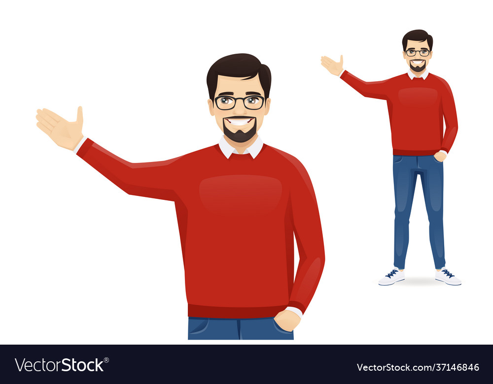 Man presenting Royalty Free Vector Image - VectorStock