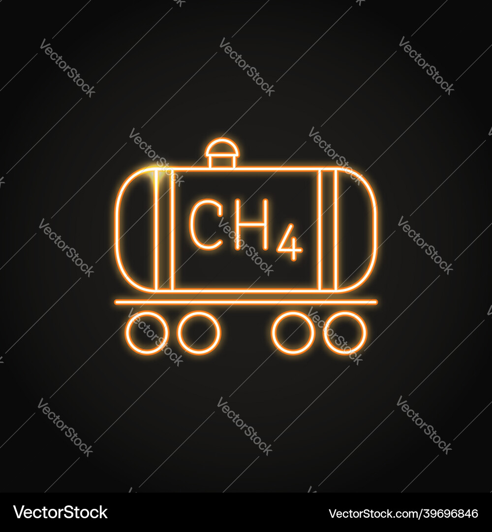 Neon methane gas icon in line style Royalty Free Vector