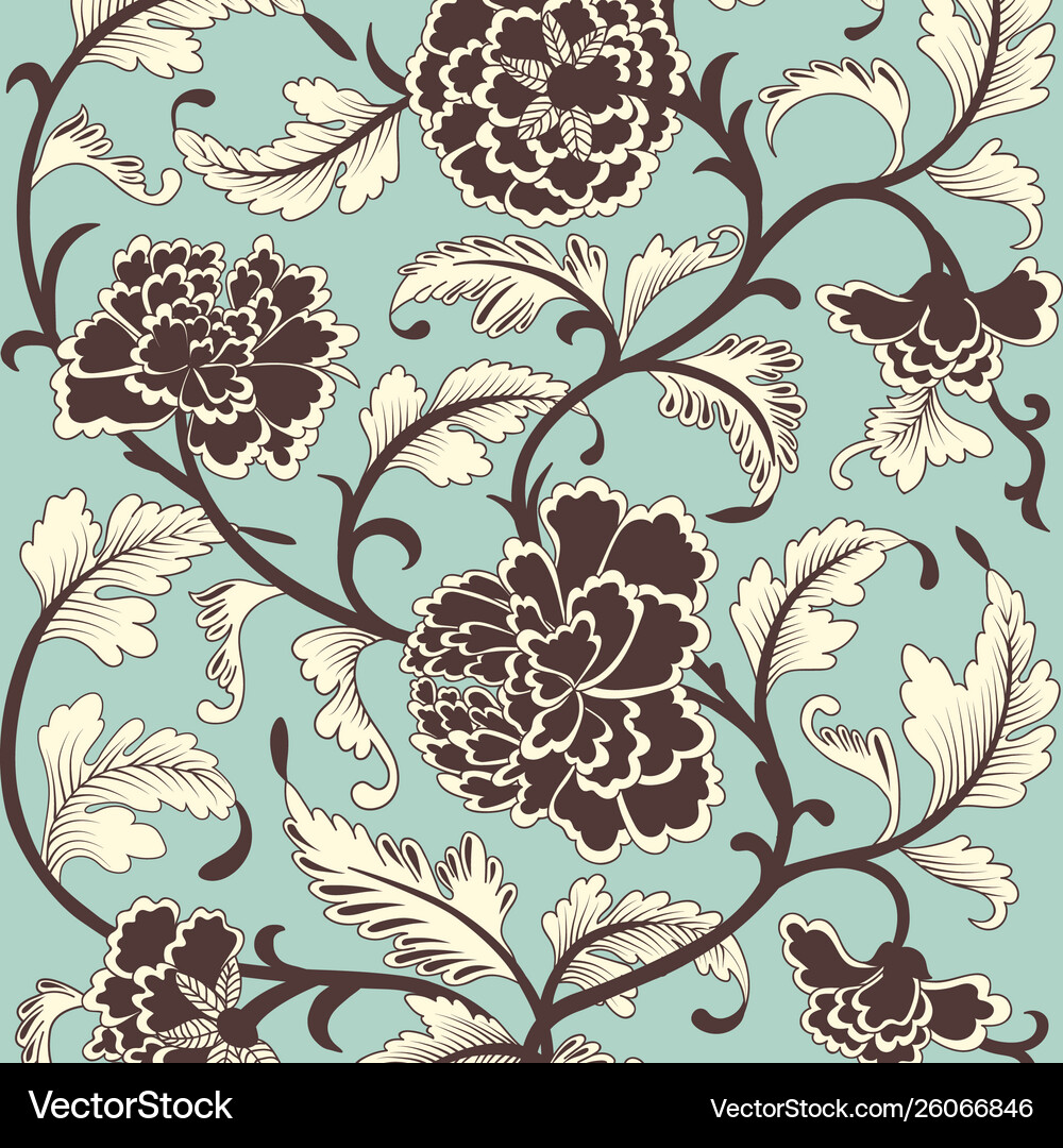 Ornamental colored antique floral pattern Vector Image