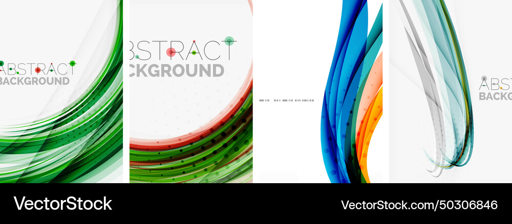 Set of colorful wave posters Royalty Free Vector Image